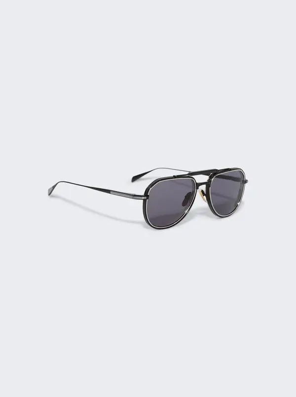 JACQUES MARIE MAGE Commander Aviator Sunglasses - Grey