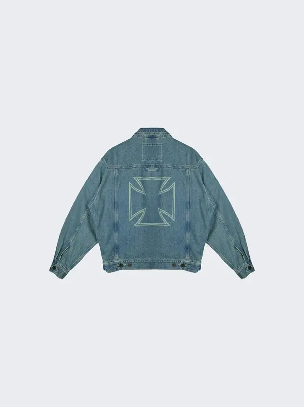 Vetements Biker Crosses Zip Denim Jacket