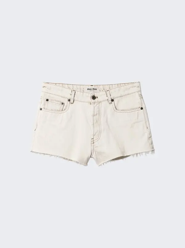 Miu Miu Denim Mini Shorts - White