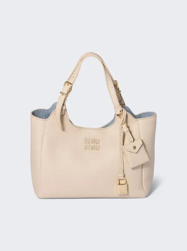 Miu Miu Vitello Phenix Shoulder Bag - Beige