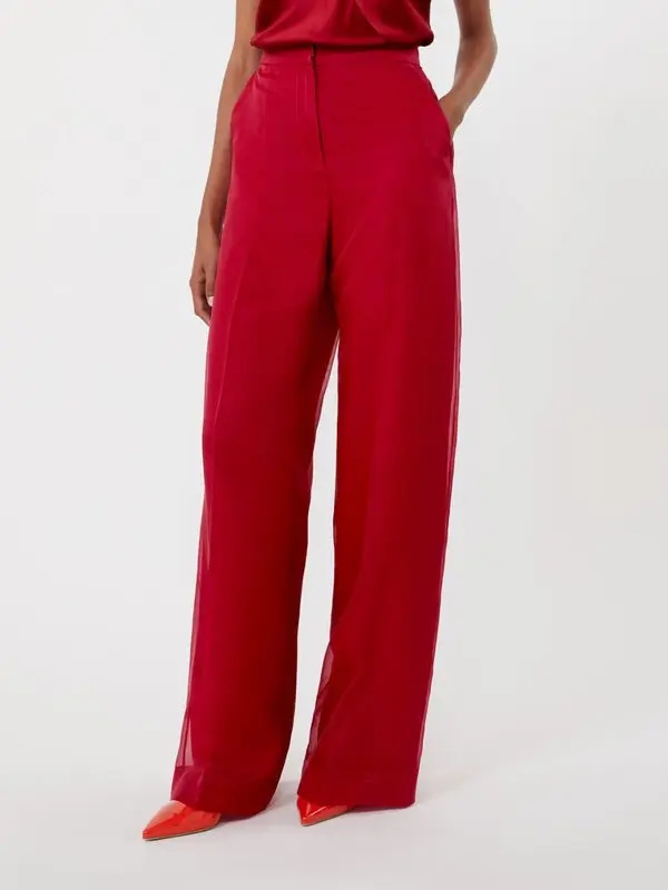 Max Mara Silk Organza Trousers - Geranium