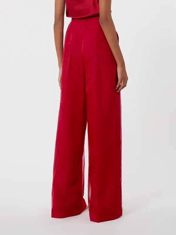 Max Mara Silk Organza Trousers - Geranium