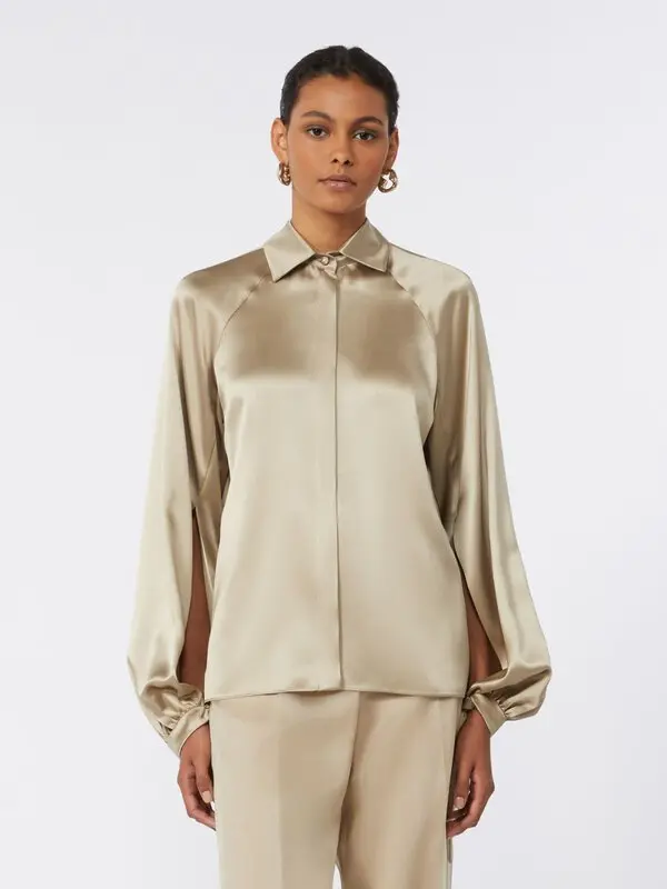 Max Mara Silk Satin Shirt - Sand