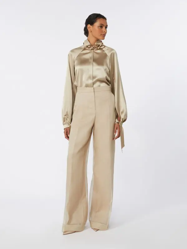 Max Mara Silk Satin Shirt - Sand