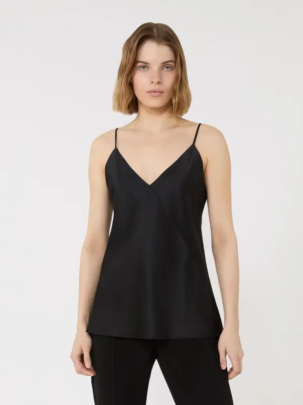 Max Mara Silk Satin Camisole Top - Black