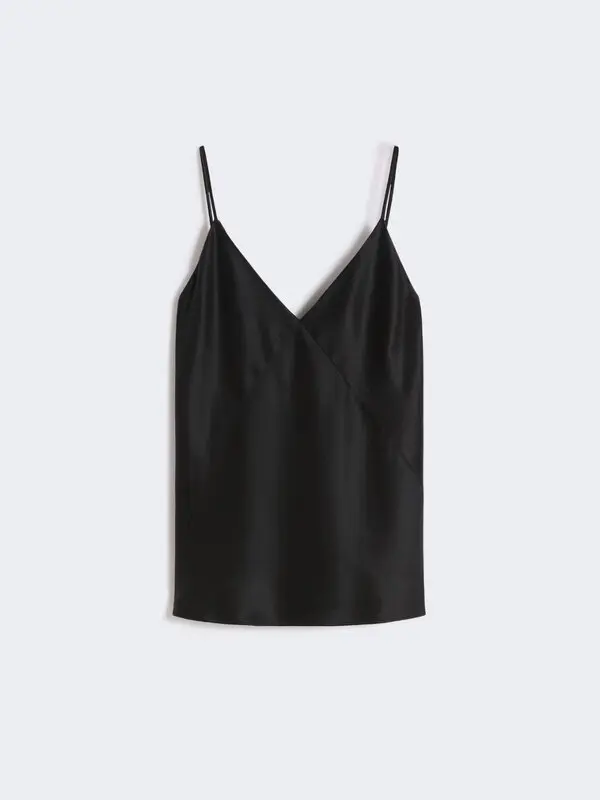 Max Mara Silk Satin Camisole Top - Black