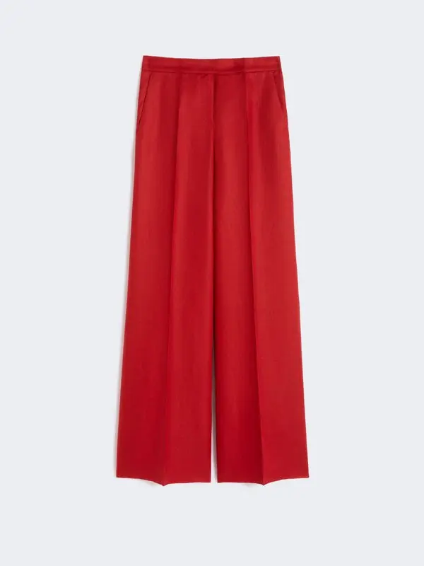 Max Mara Wide-leg Linen Trousers - Red