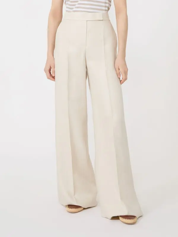 Max Mara Wide-fit Linen Trousers - Beige