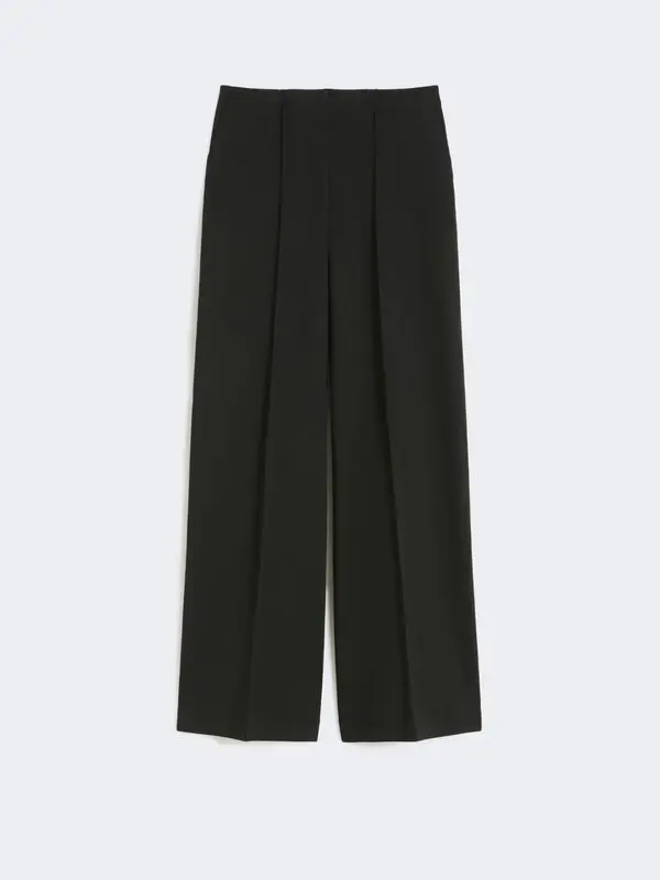 Max Mara Viscose Technical Jersey Trousers - Black