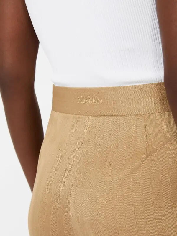 Max Mara Pinstriped Jacquard Jersey Trousers - Desert