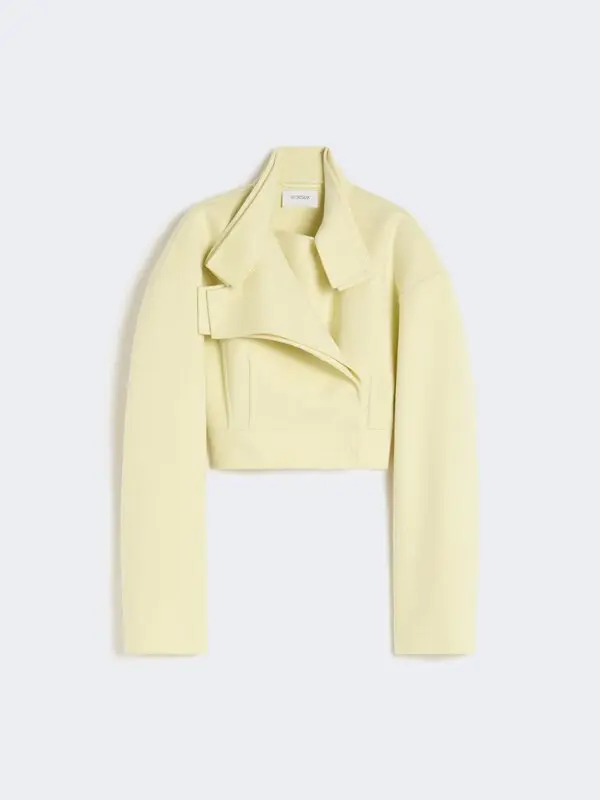 Max Mara Pure Wool Biker Jacket - Light Yellow