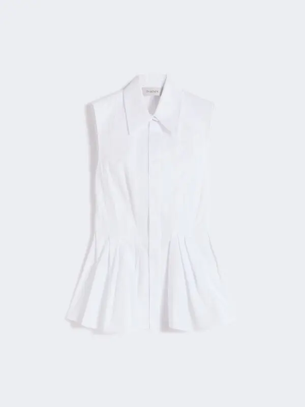 Max Mara Sleeveless Heavy Cotton Canvas Shirt - Optical White