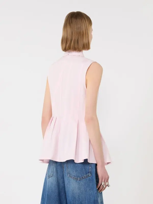 Max Mara Sleeveless Cotton Canvas Shirt
