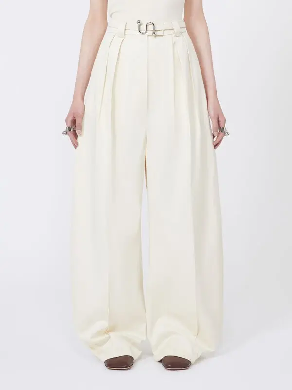 Max Mara Oversized Gabardine Trousers - Vanilla