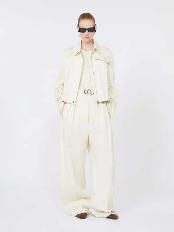 Max Mara Oversized Gabardine Trousers - Vanilla