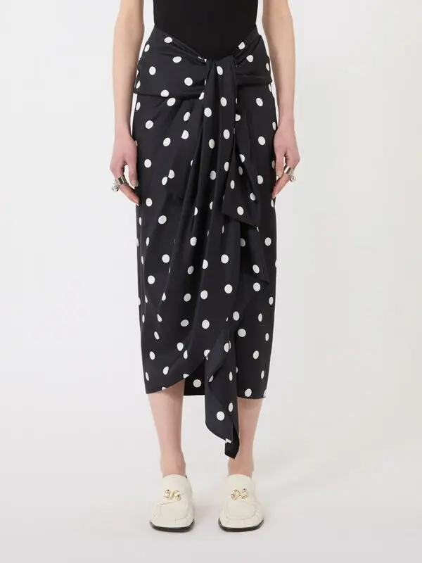 Max Mara Silk Twill Knot Skirt