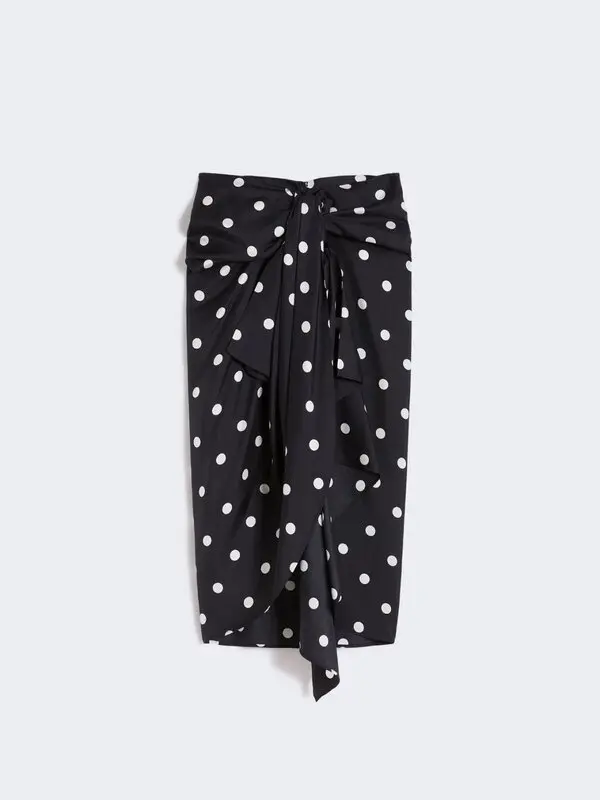 Max Mara Silk Twill Knot Skirt