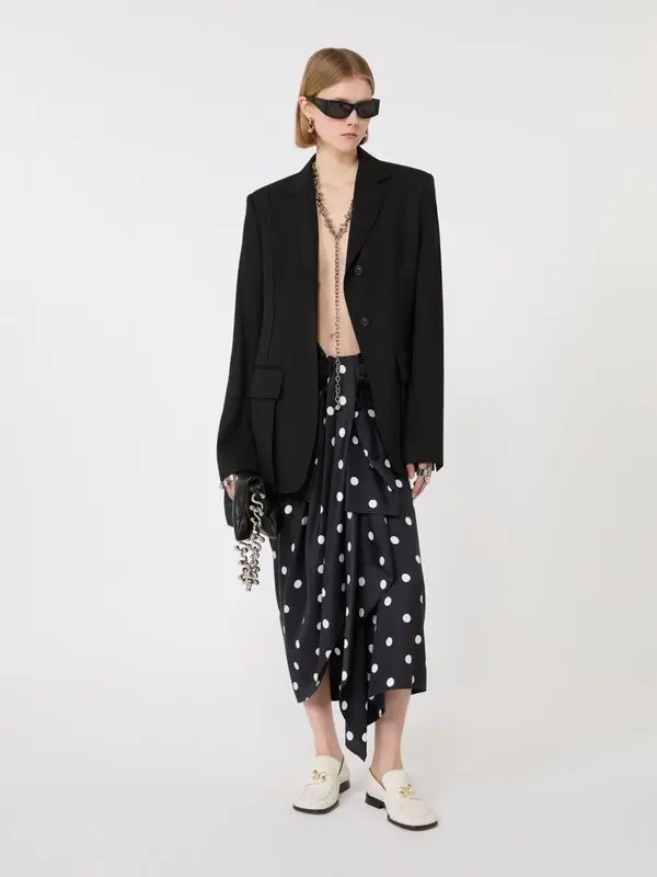 Max Mara Silk Twill Knot Skirt