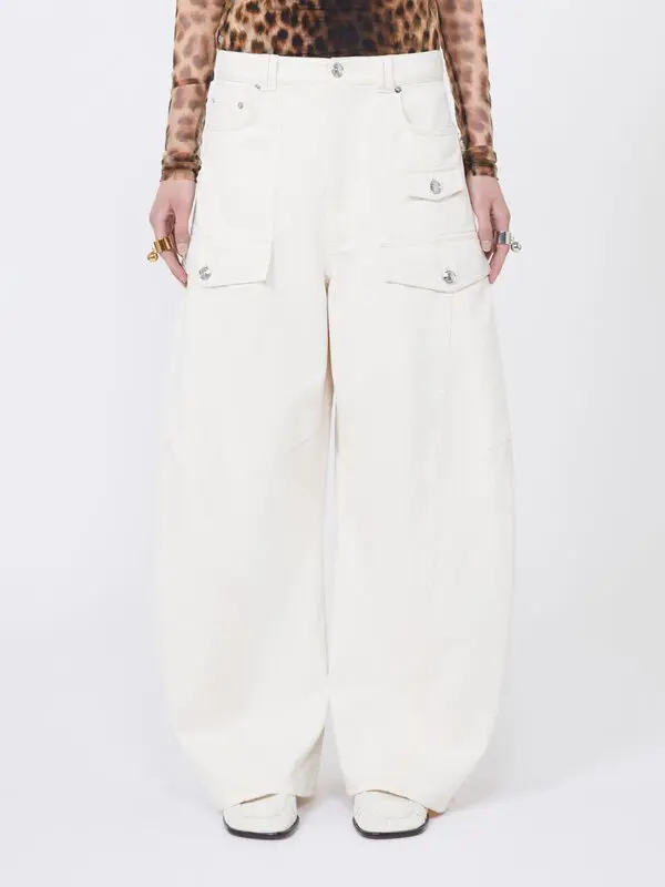 Max Mara Bull Denim Cargo Trousers