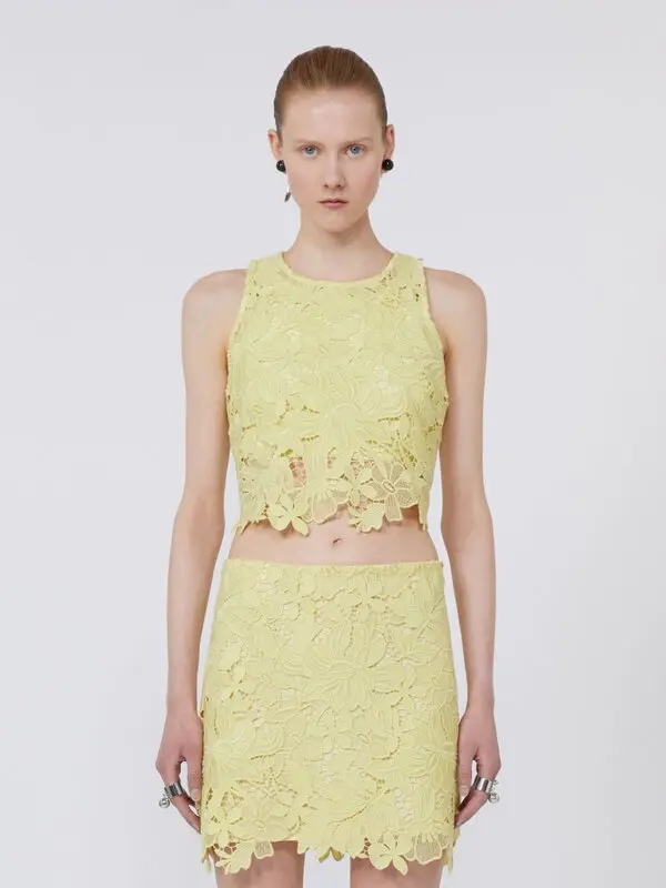 Max Mara Macramé Top - Lemon