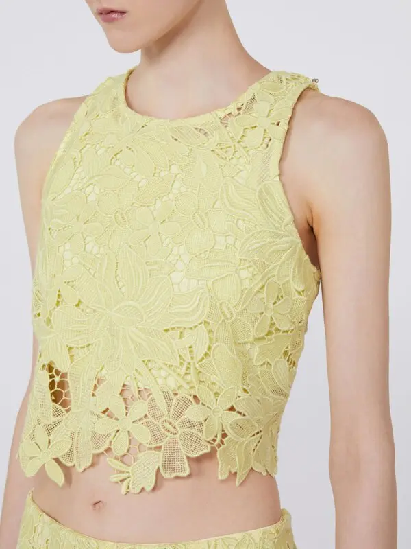 Max Mara Macramé Top - Lemon