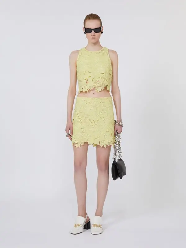 Max Mara Macramé Top - Lemon