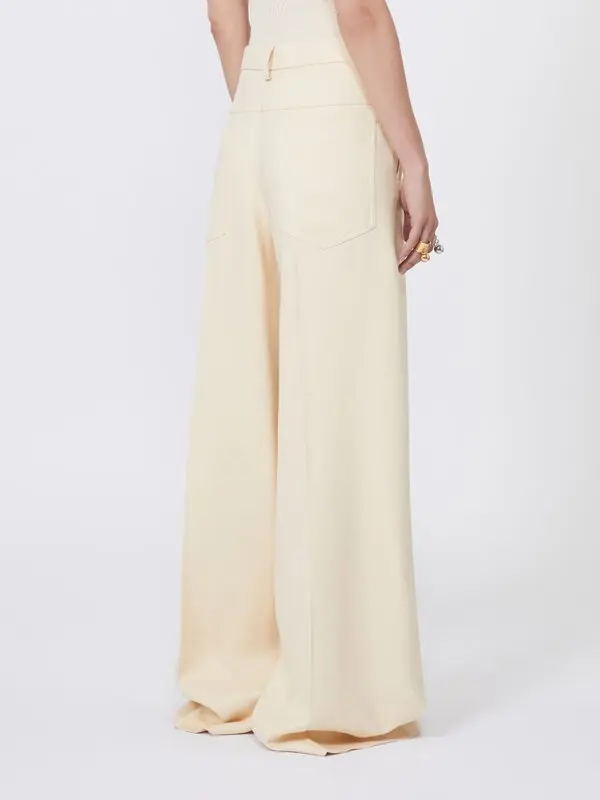 Max Mara Oversized Gabardine Trousers - Vanilla