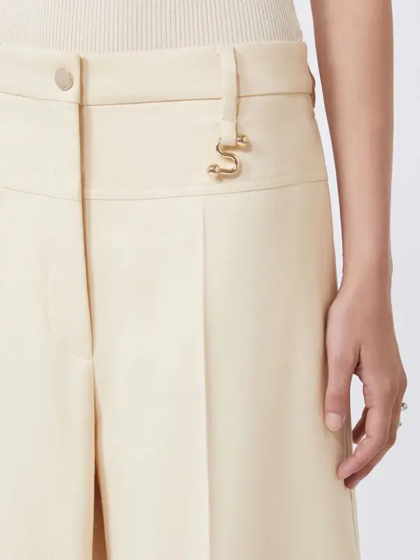 Max Mara Oversized Gabardine Trousers - Vanilla