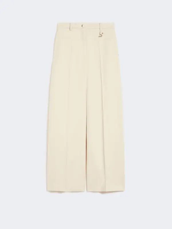 Max Mara Oversized Gabardine Trousers - Vanilla