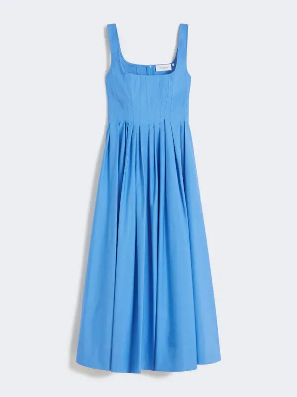 Max Mara Long Sleeveless Pure Cotton Dress - Avio