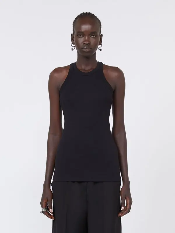 Max Mara Cotton And Silk Ribbed Vest Top