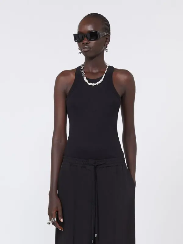 Max Mara Cotton And Silk Ribbed Vest Top