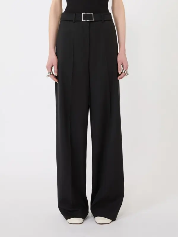Max Mara Wide-fit Stretch Wool Gabardine Trousers