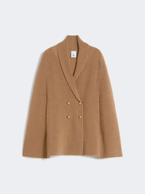 Max Mara Double-breasted Wool Cape - Camel