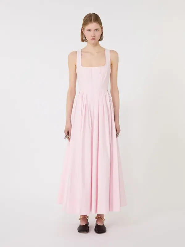 Max Mara Long Sleeveless Cotton Dress - Pink