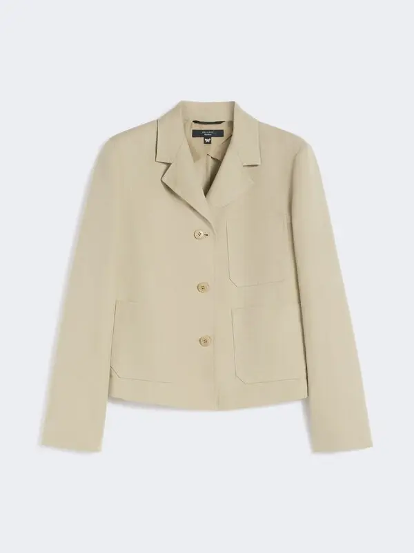 Max Mara Linen And Cotton Canvas Single-breasted Jacket - Sand