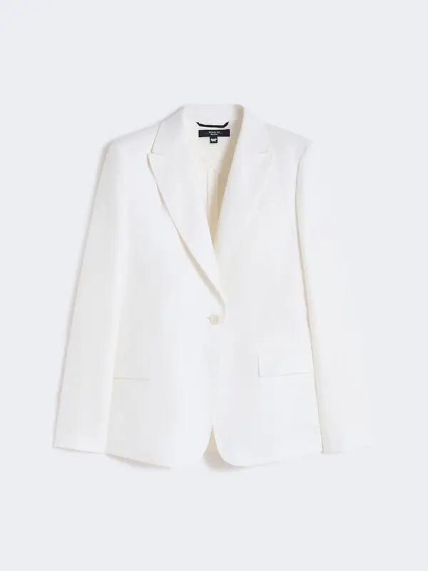 Max Mara Linen Canvas Blazer - White