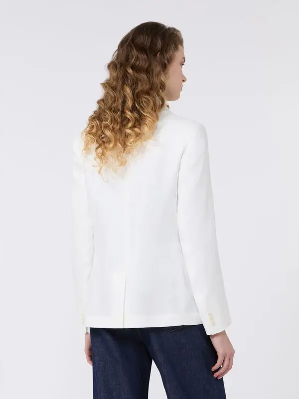 Max Mara Linen Canvas Blazer - White