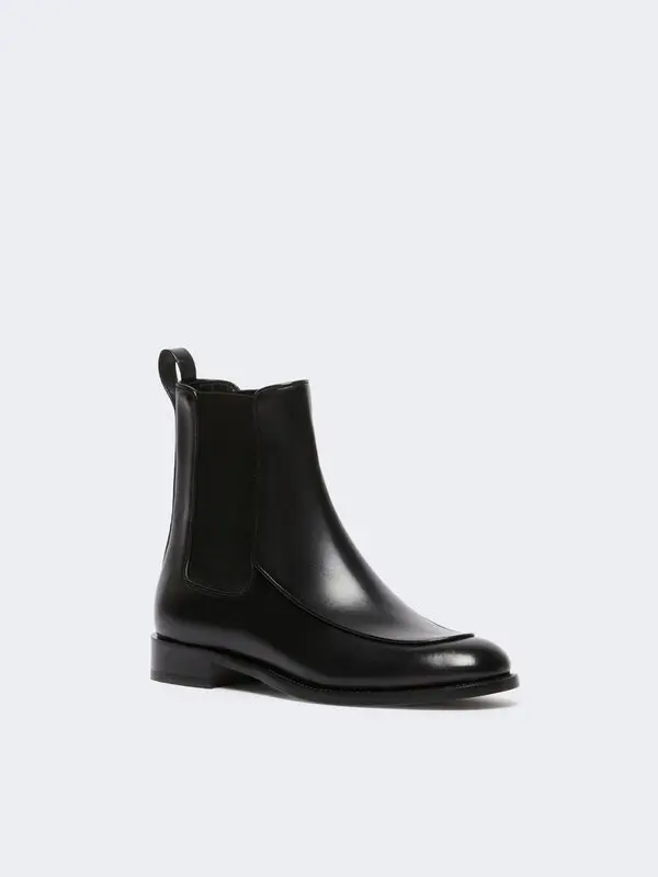 Max Mara Leather Chelsea Ankle Boots - Black