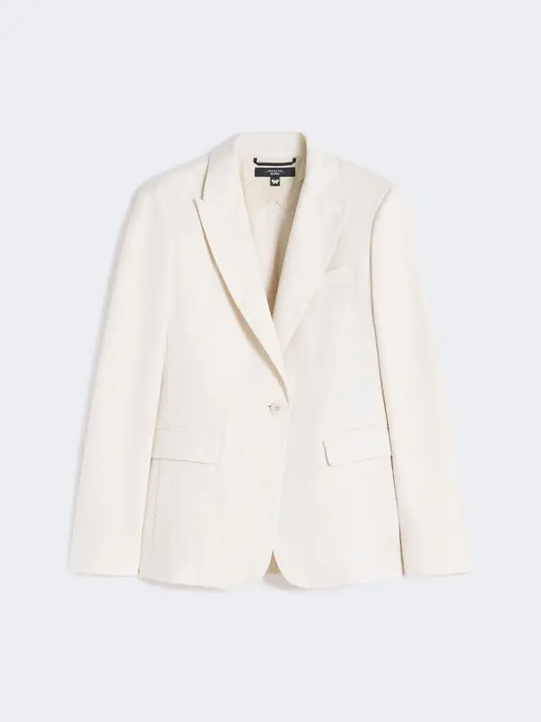 Max Mara Linen And Cotton Canvas Blazer - Ecru