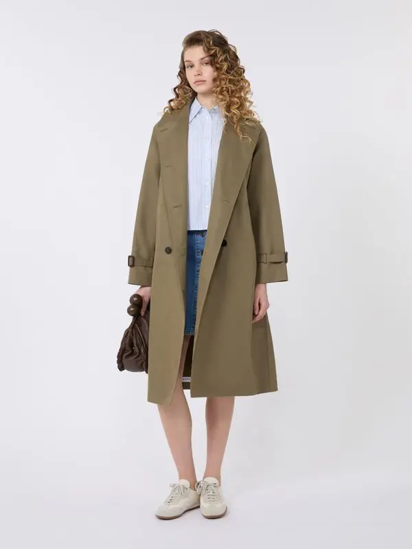 Max Mara Reversible Gabardine Trench Coat - Mud