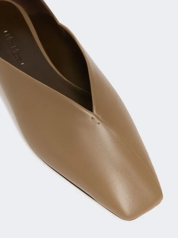 Max Mara Nappa Leather Ballerinas - Mud