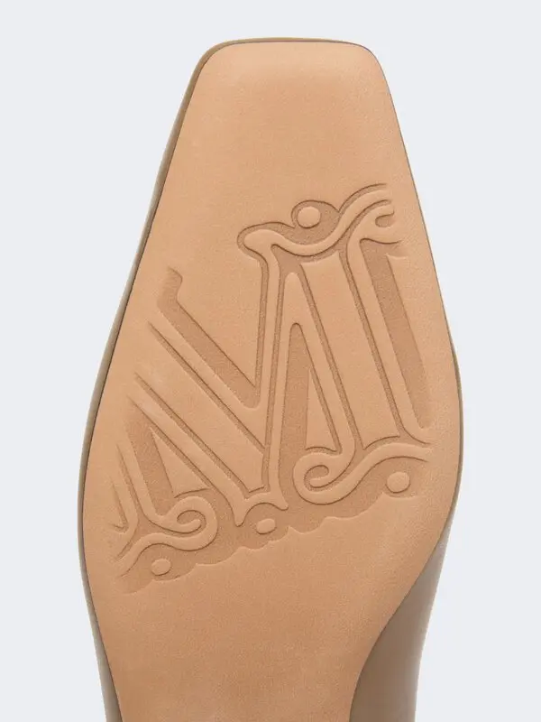 Max Mara Nappa Leather Ballerinas - Mud