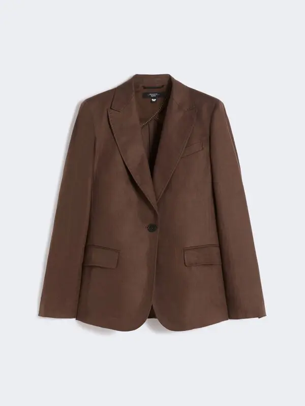 Max Mara Linen Canvas Blazer - Chocolate