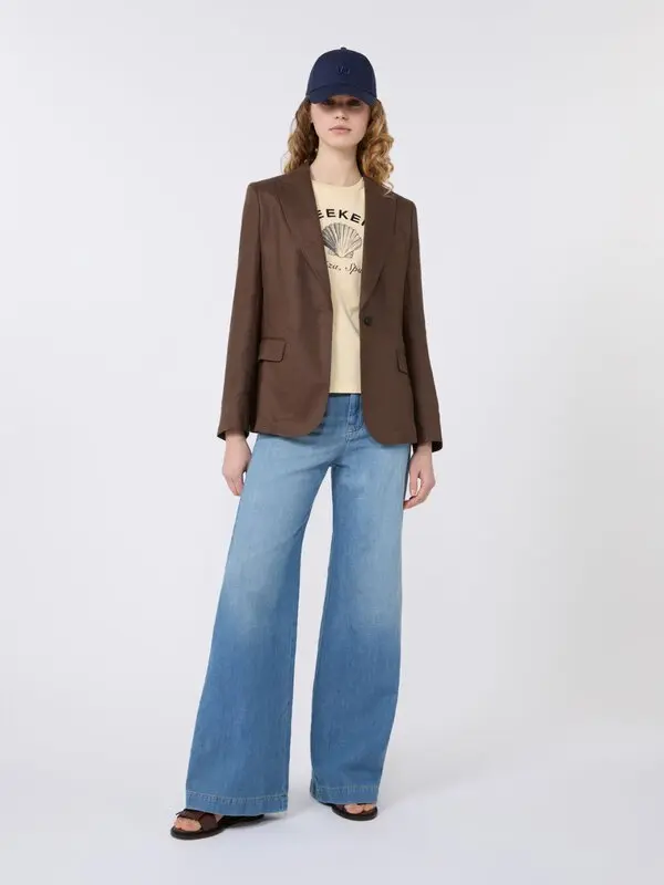 Max Mara Linen Canvas Blazer - Chocolate