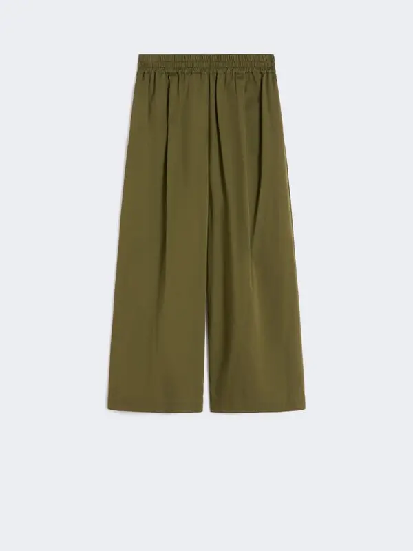 Max Mara Cotton Rasetto Trousers - Kaki