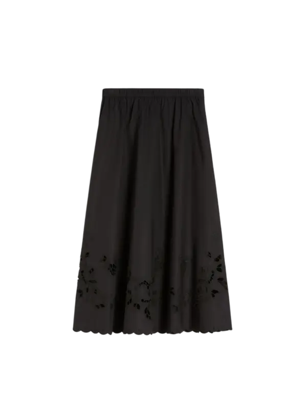 Max Mara Cotton-poplin Midi Skirt - Black