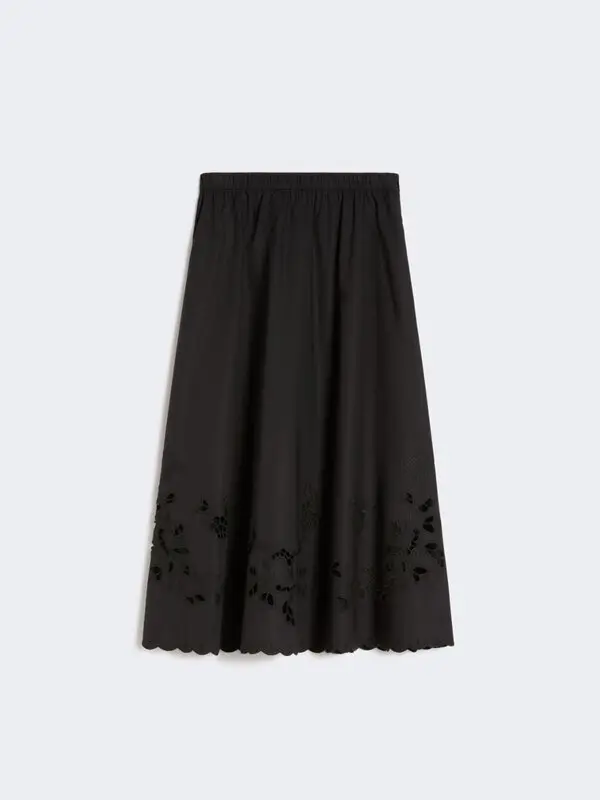 Max Mara Cotton-poplin Midi Skirt - Black