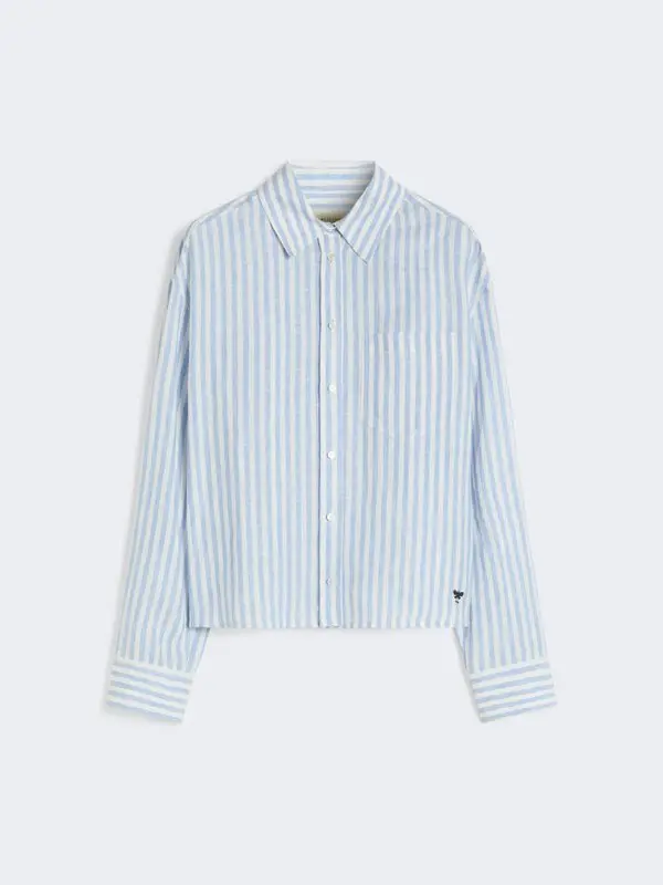Max Mara Linen Canvas Boxy Shirt - Light Blue