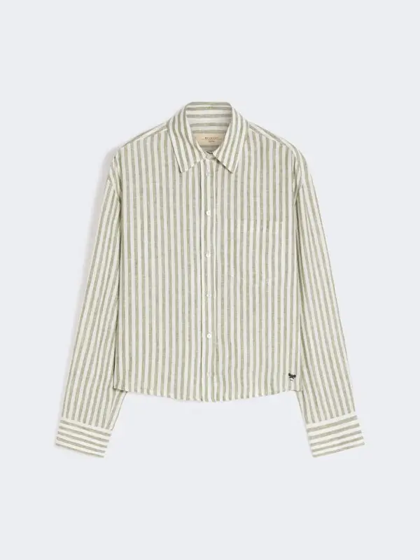 Max Mara Linen Canvas Boxy Shirt - Kaki